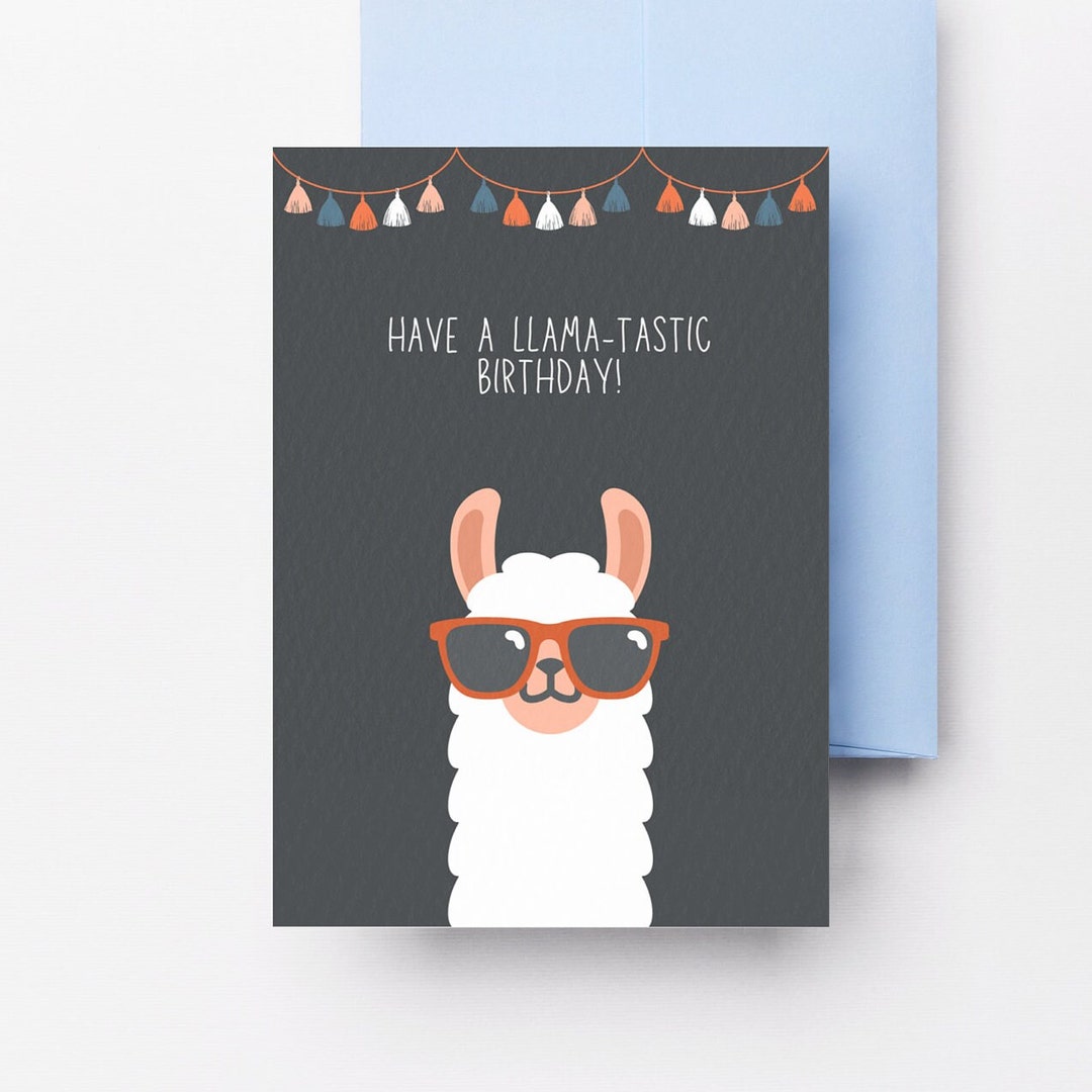 Cool Llama Birthday Card Have a Llamatastic Birthday - Etsy