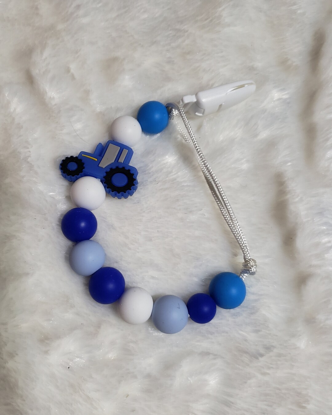 Personalized Tractor Theme Pacifier Clip Silicone Pacifier Clip Baby ...