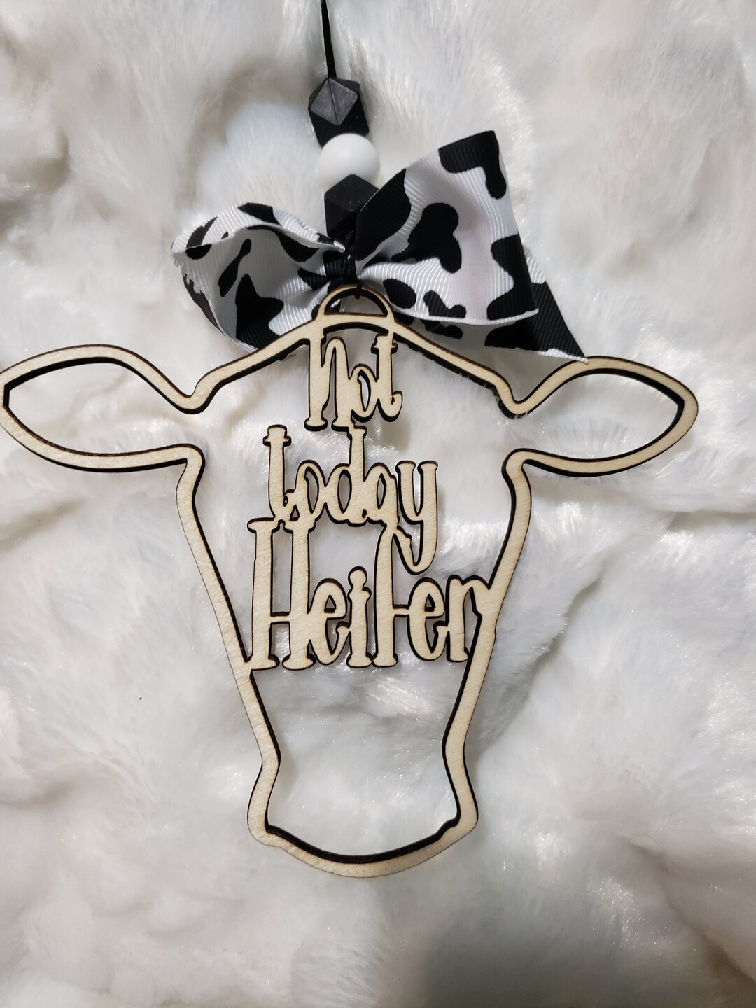 Not Today Heifer/cow Car Charm| Rear View Mirror Charm| Farm Life Car ...