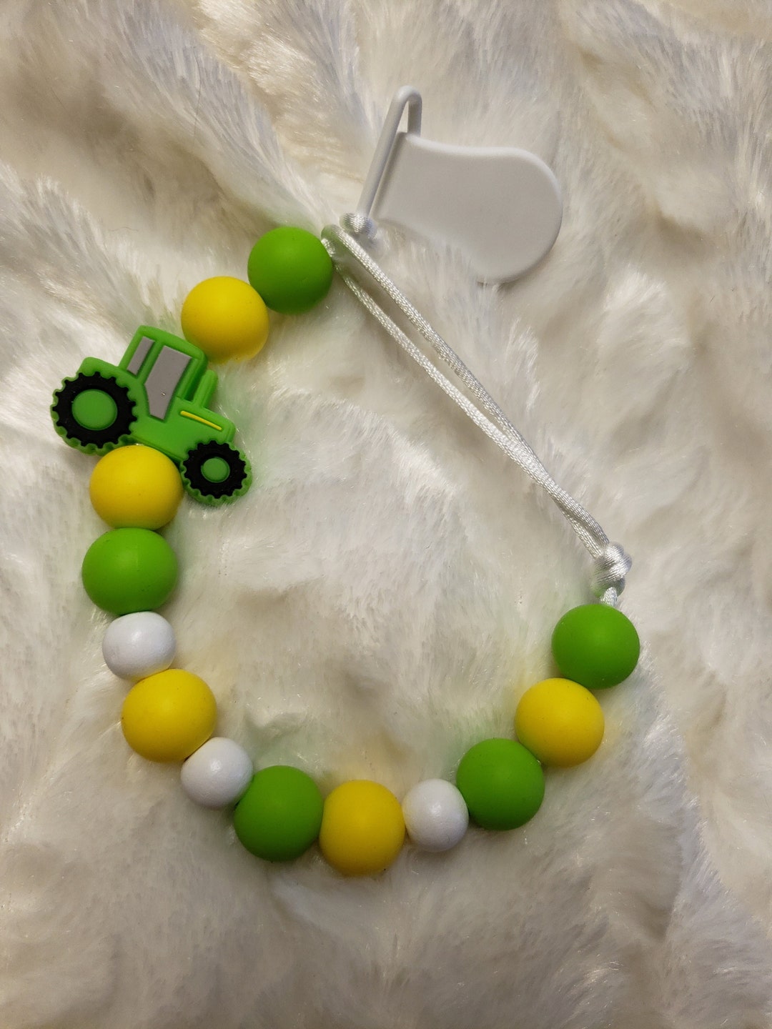 Personalized Tractor Theme Pacifier Clip | Silicone Pacifier Clip| Baby ...
