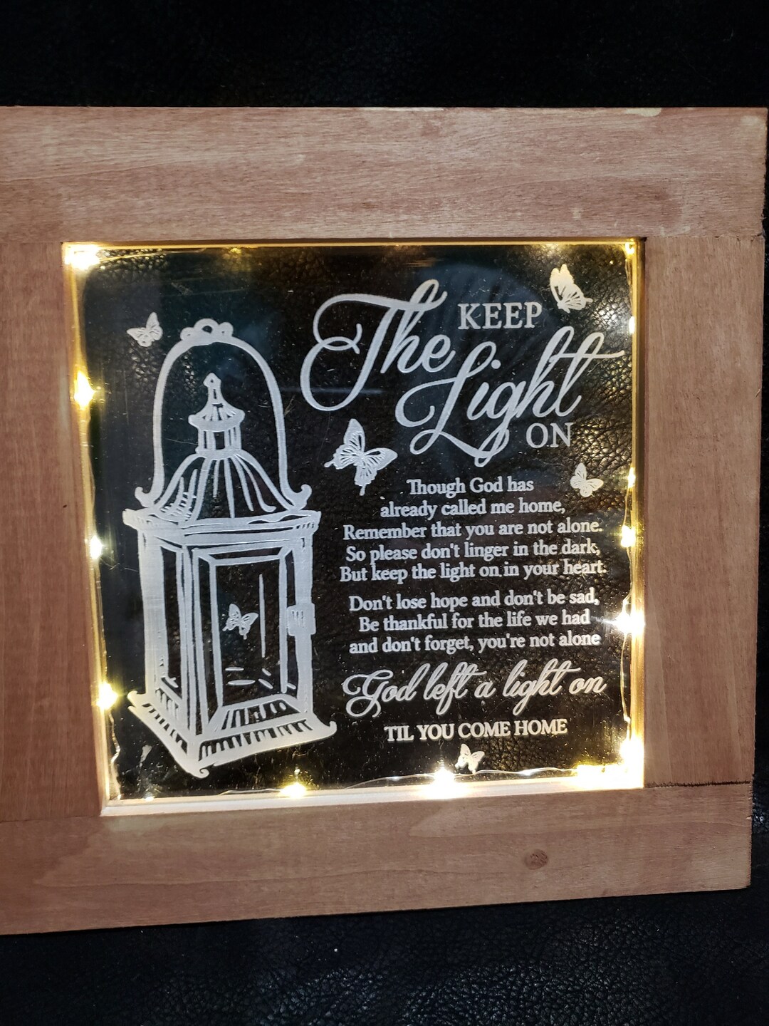 Keep the Light on Memorial Light up Sign| Memorial Poem| Keep the Light on Memorial Loved One ...