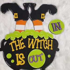 The Witch is In/out| Halloween Door Hanger| Halloween Sign ...