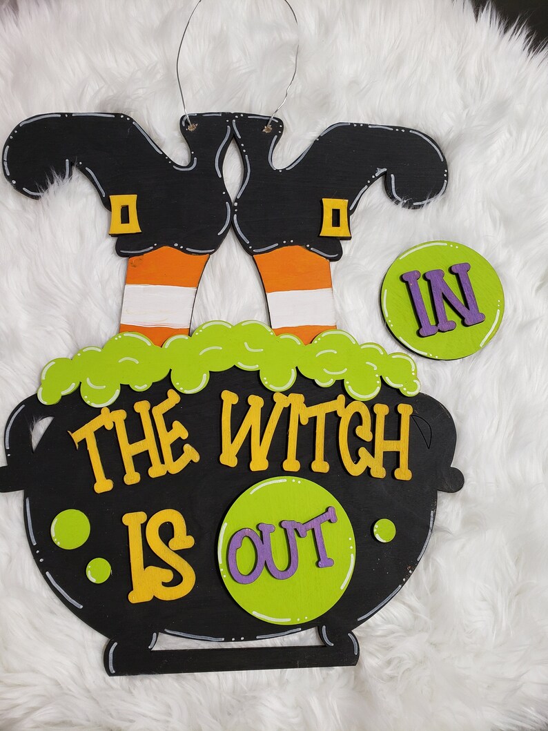The Witch is In/out| Halloween Door Hanger| Halloween Sign ...