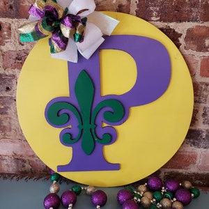 Fleur De Lis Door Hanger| Mardi Gras Door Hanger| Mardi Gras Decor ...