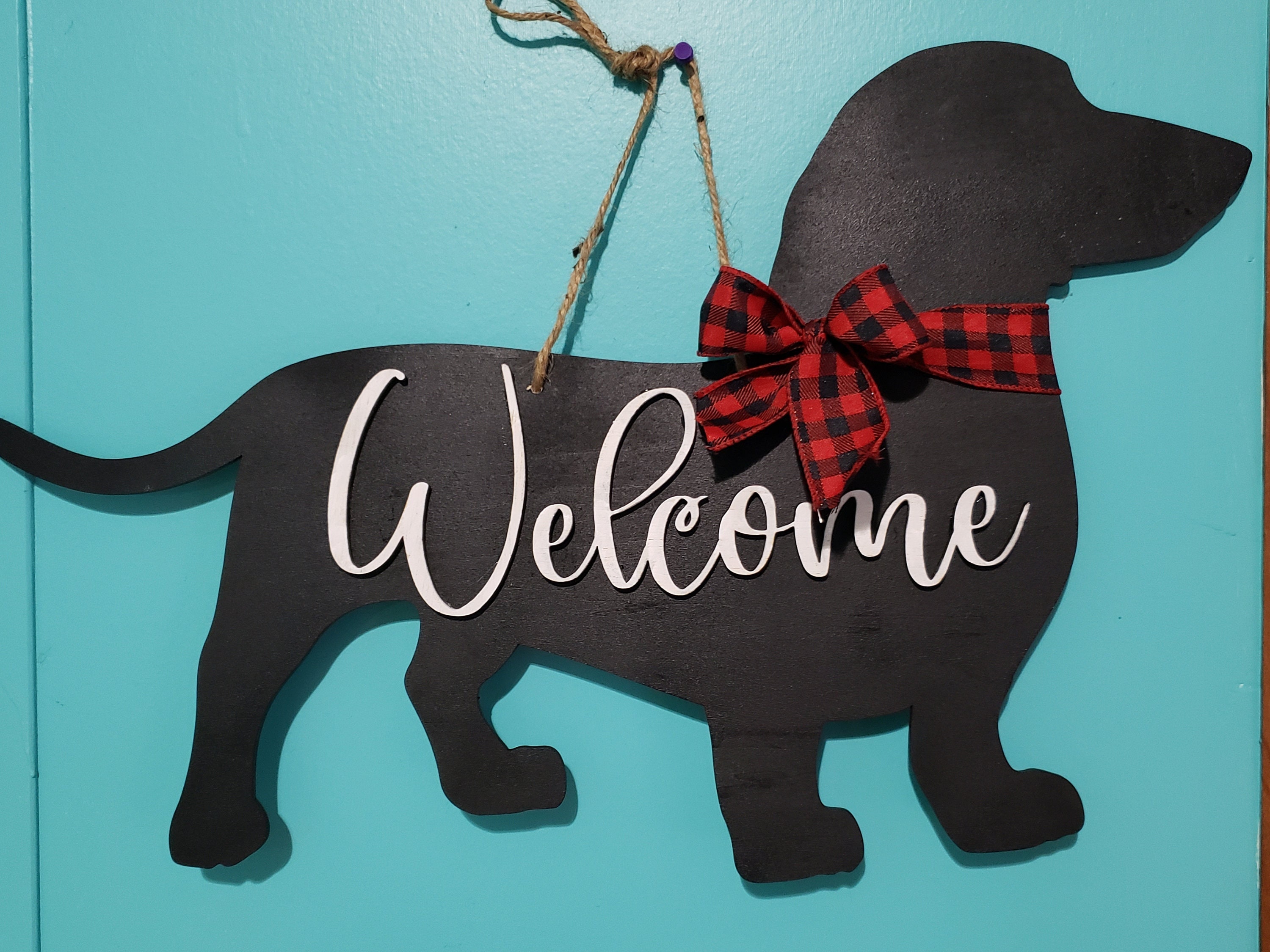 Weiner Dog Dachshund Door Hanger| Animal Lover Door Hanger| Pet Decor ...