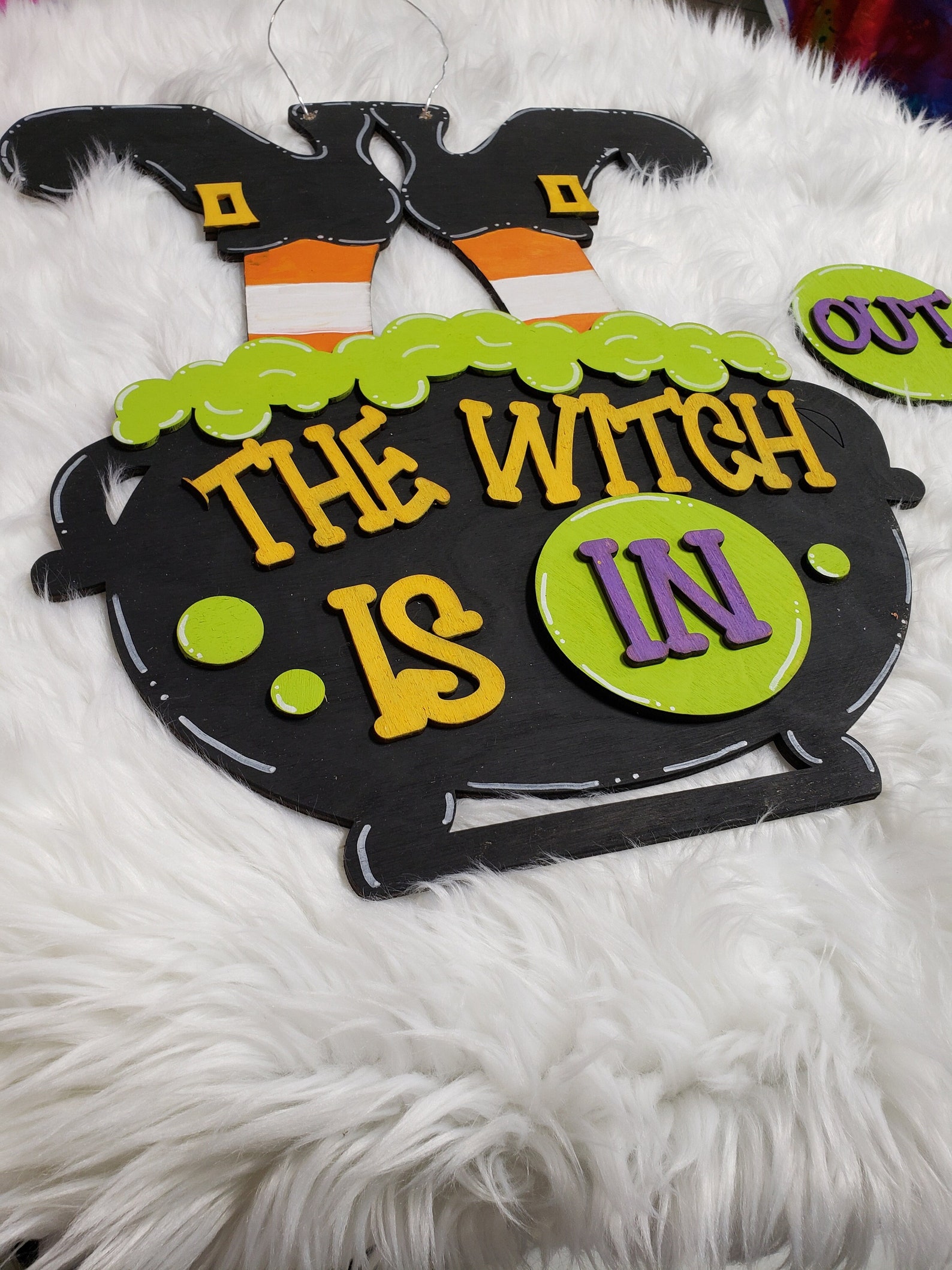 The Witch is In/out| Halloween Door Hanger| Halloween Sign ...