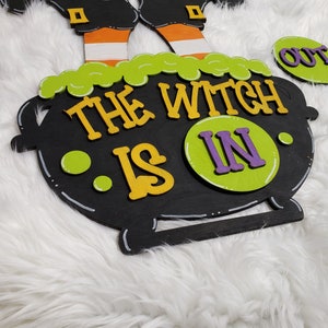 The Witch is In/out| Halloween Door Hanger| Halloween Sign ...