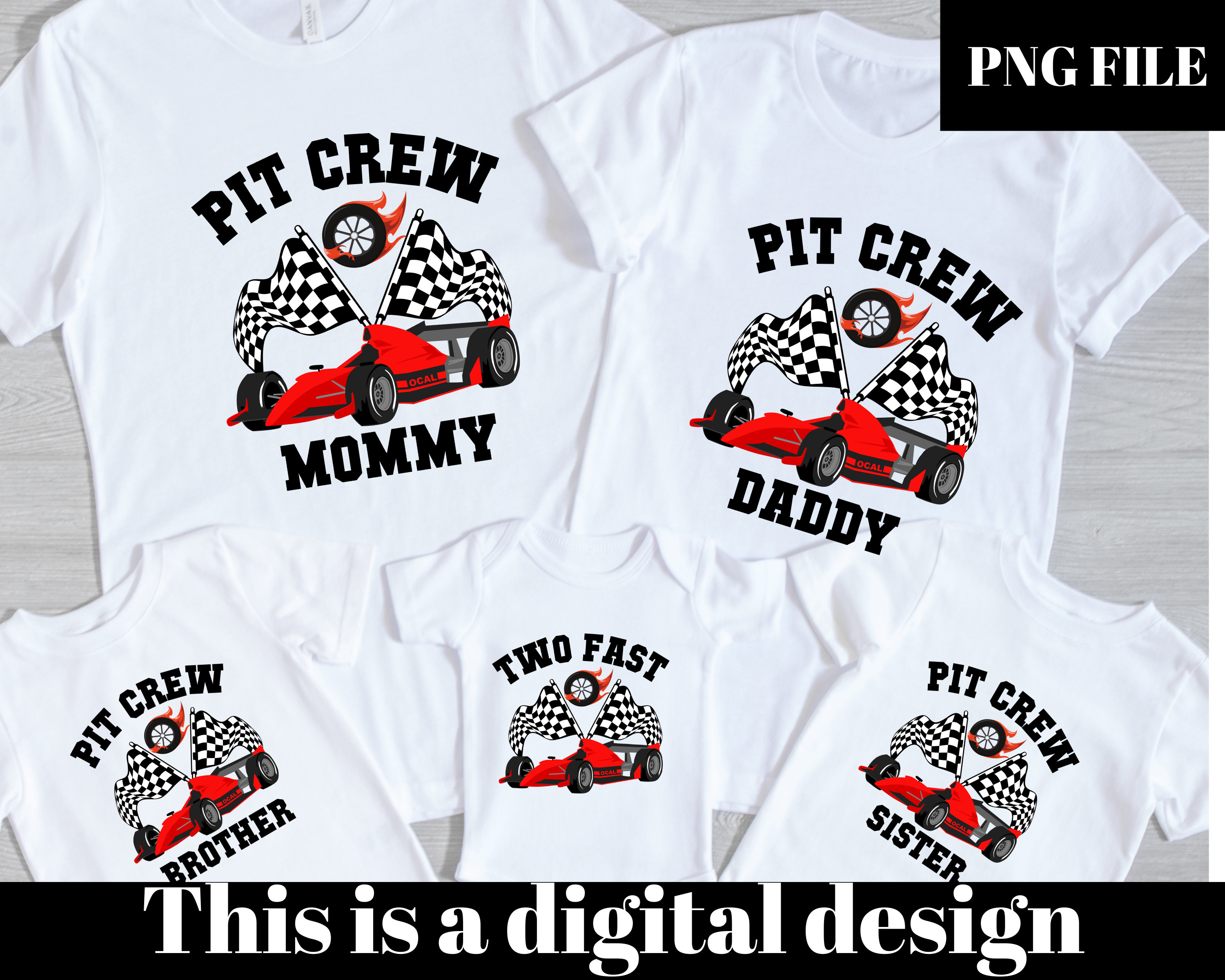 Two Fast Birthday Png, Race Car Family Png, Pit Crew Family Png, Pit ...