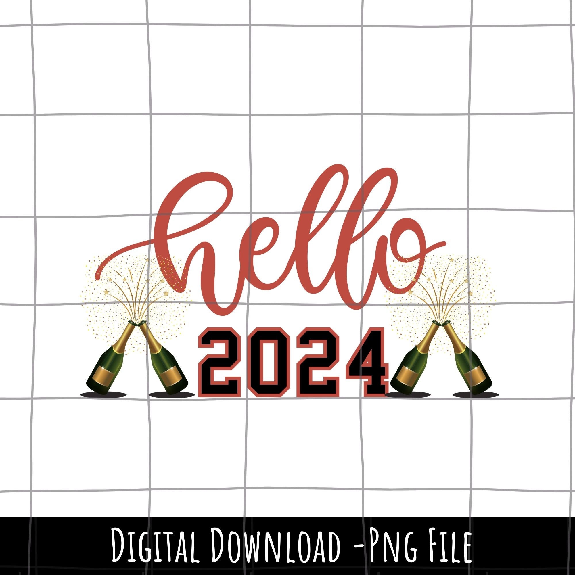 Hello 2024 Png Sublimation Design New Year Png Sublimation - Etsy