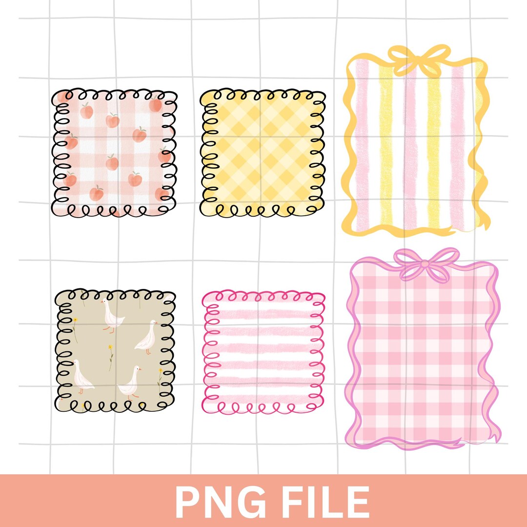 Wavy & Striped Whimsical Frame Clipart, Geometric Hand-drawn Borders ...