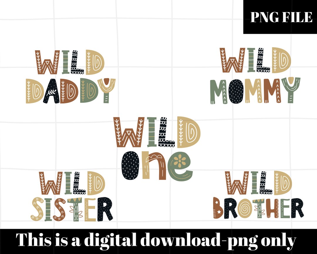 Wild One Family Png Bundle Wild One PNG Zoo Animal Safari - Etsy