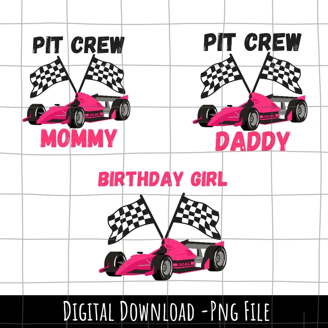 Pit Crew Pink Birthday Png Bundle, Pit Crew Pink Family Png ...