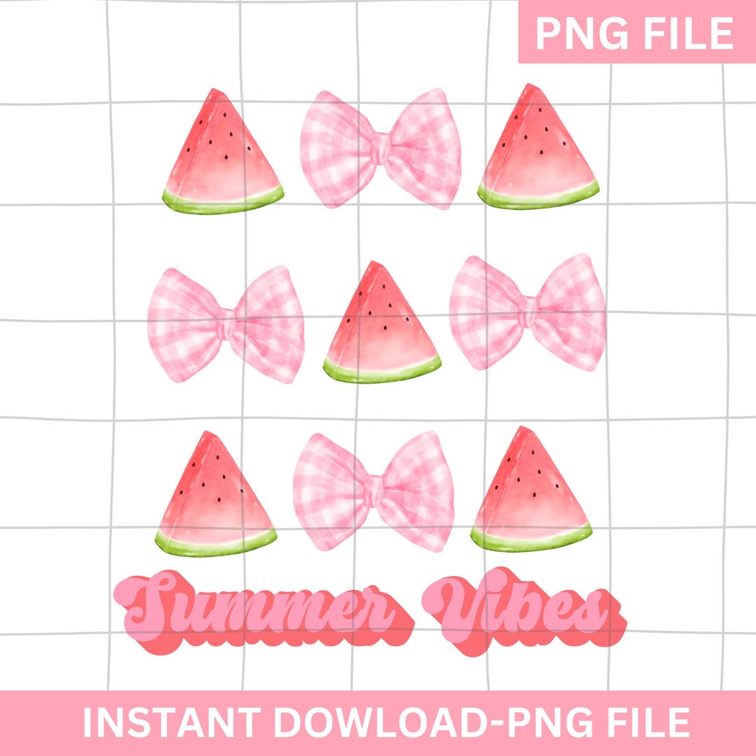 Coquette Watermelon PNG, Watermelon Summer PNG, Pink Bow Clipart ...