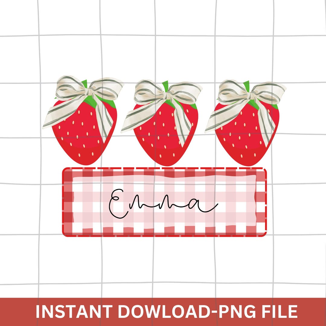 Personalized Kid Name Strawberry Png, Strawberry Name Plate Png ...