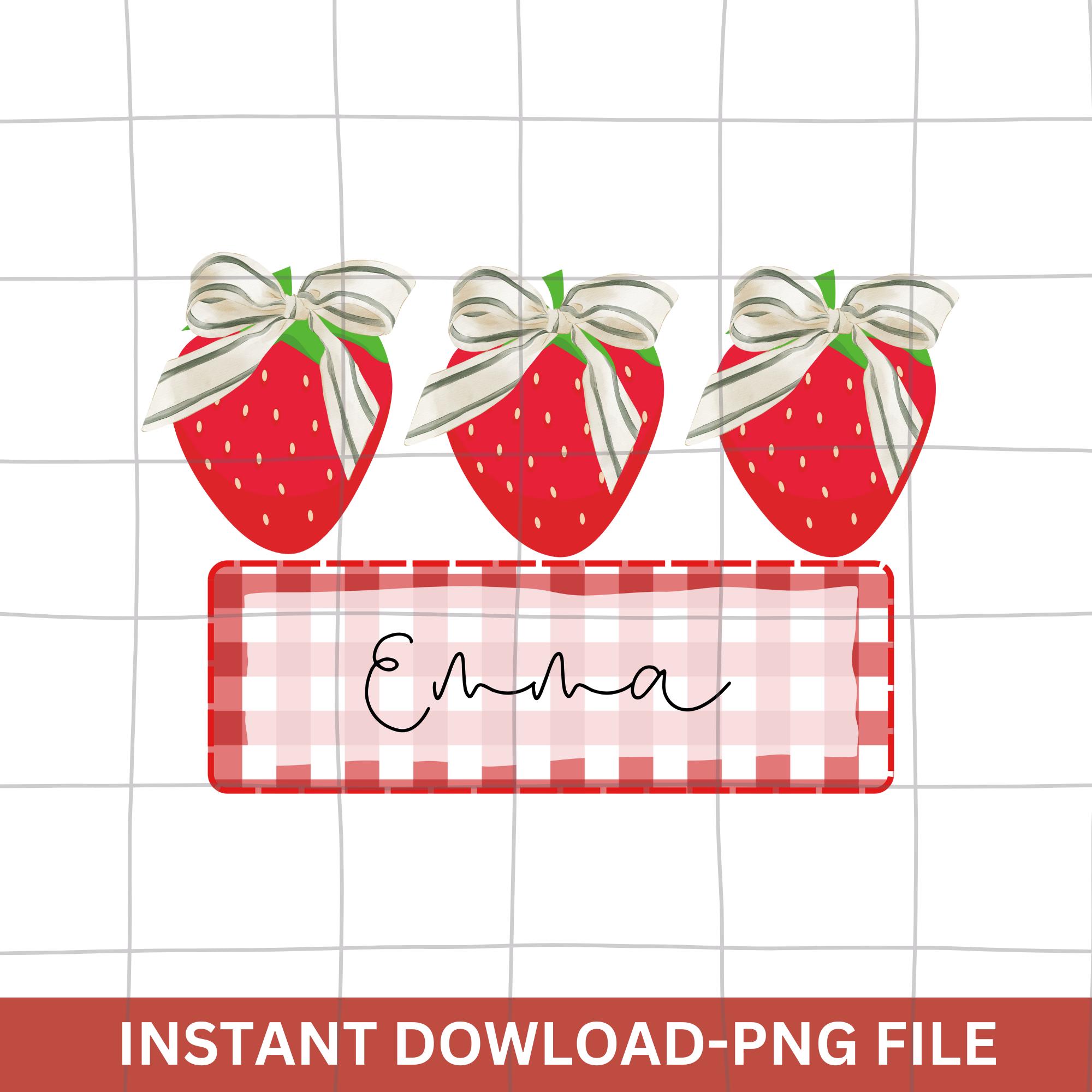 Personalized Kid Name Strawberry Png, Strawberry Name Plate Png ...