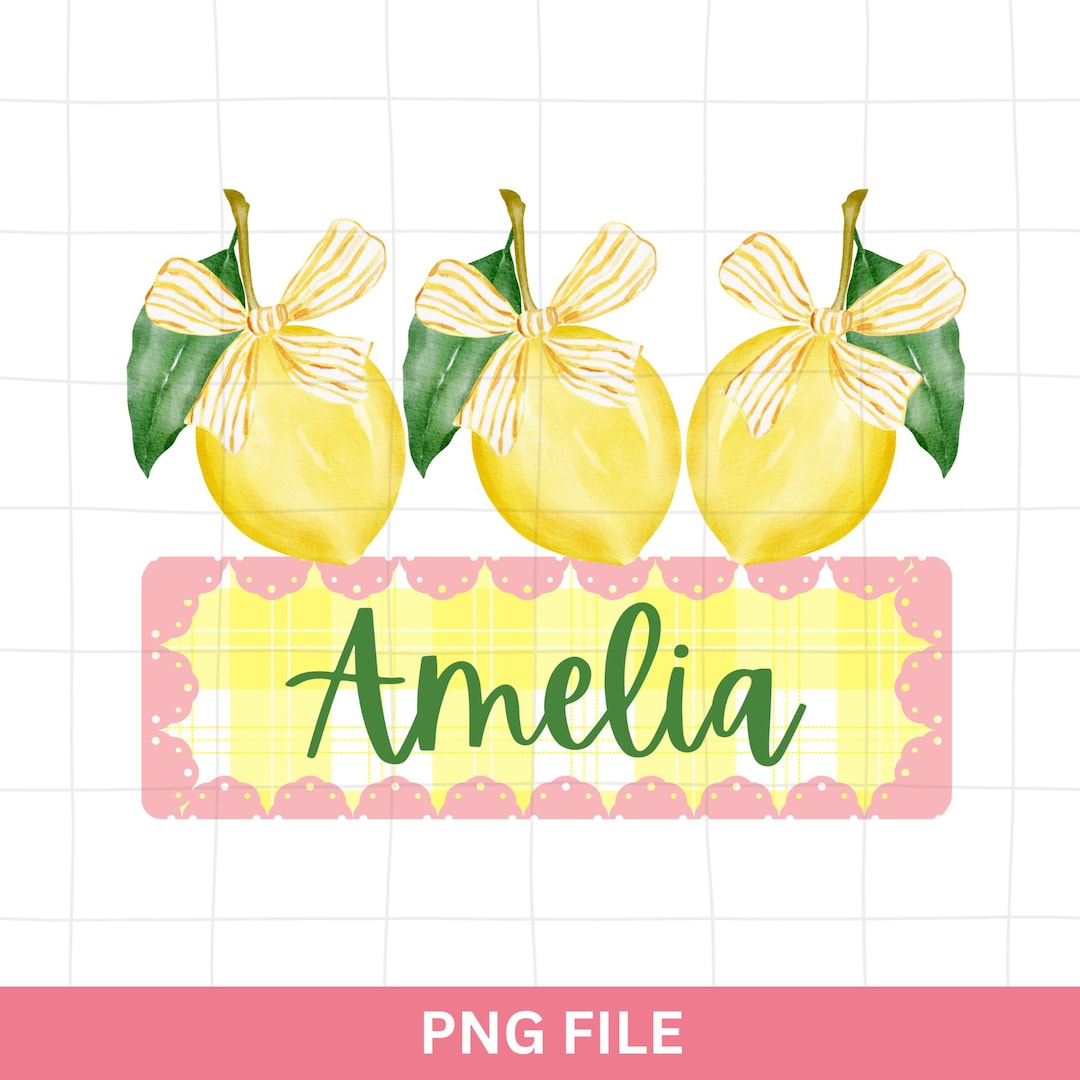 Personalized Kid Name Lemon Png, Lemonade Coquette Png, Kids Summer PNG ...