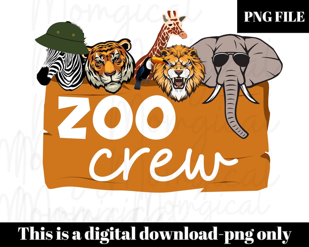 Zoo Crew Png, Zoo Animals Digital Download, Sublimation, Zoo Trip Png ...