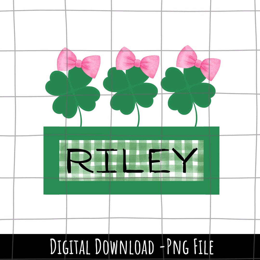 St Pattys Day Kids Name Png, Clover Name Png, Personalized St Pattys ...