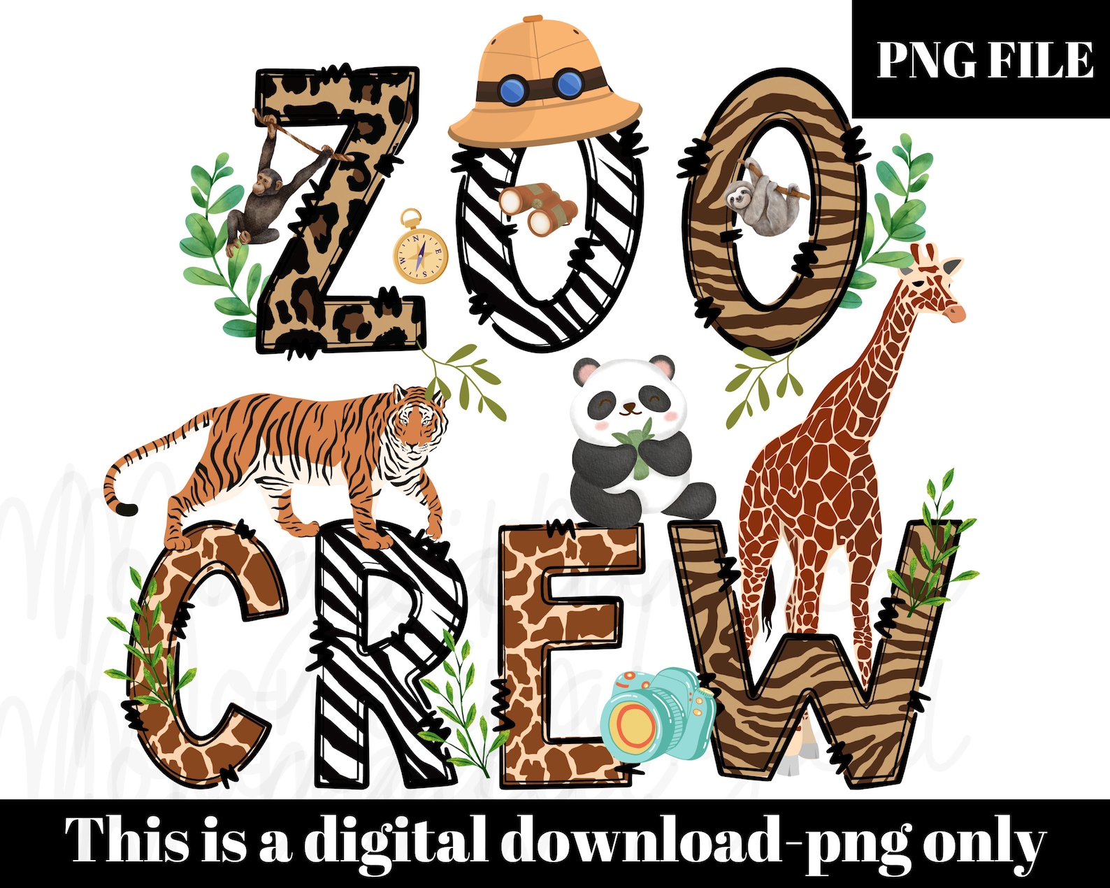 Zoo Crew Png Zoo Animals Digital Download Sublimation Zoo - Etsy
