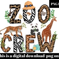 Zoo Crew PNG, Digital Download, Sublimation, Kids, Giraffe, Animal Png ...