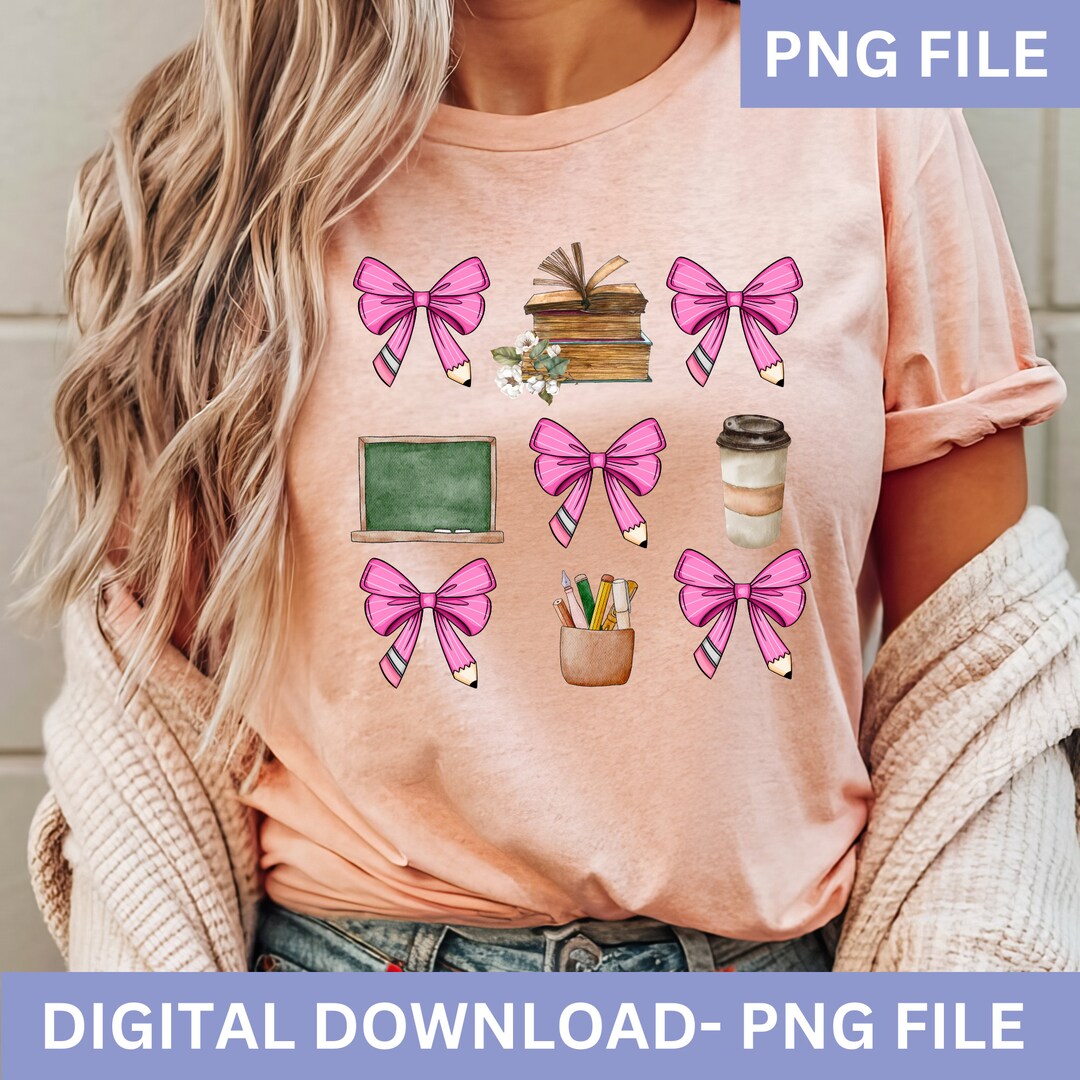 Coquette Teacher Png, Teacher Bow Png, Back to School Png, Teacher ...