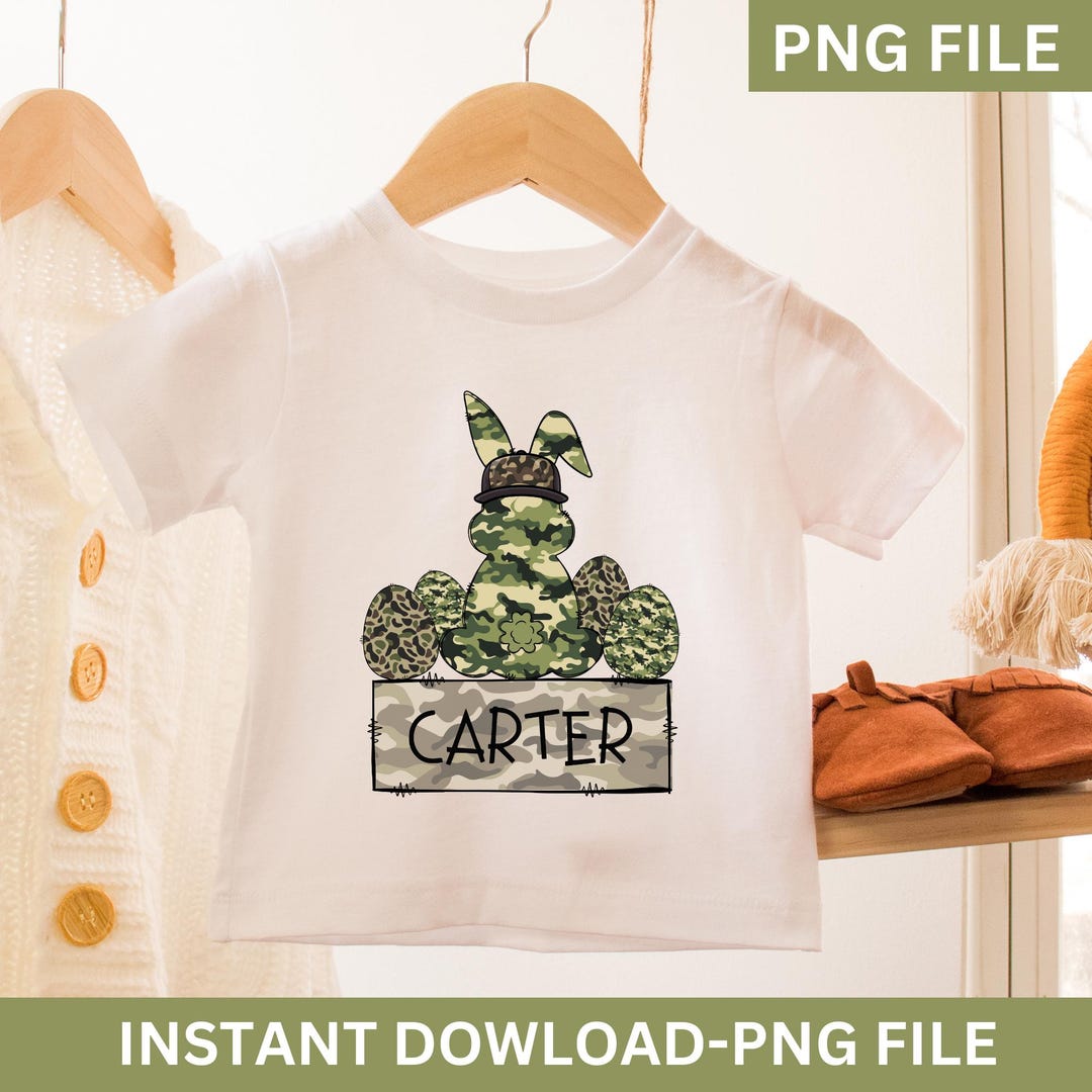 Camo Egg Hunter Bunny PNG, Camo Easter Boy Name Png File, Boy Bunny ...
