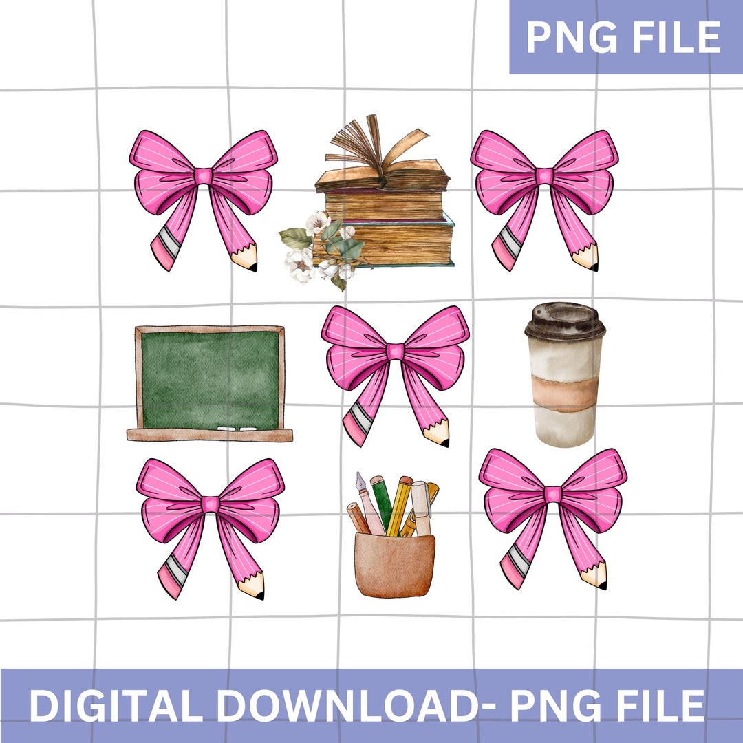 Coquette Teacher Png, Teacher Bow Png, Back to School Png, Teacher ...