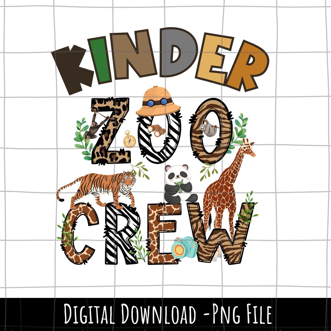 Zoo Crew Png, Zoo Animals Digital Download, Sublimation, Zoo Trip Png ...