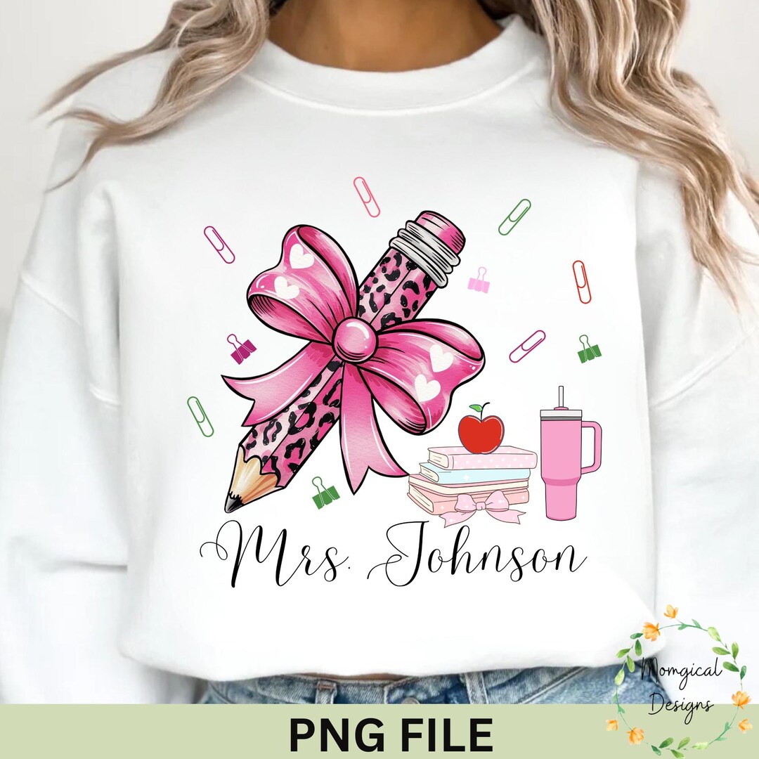 Custom Name Teacher Png, Personalized Teacher Png, Teacher Appreciation ...