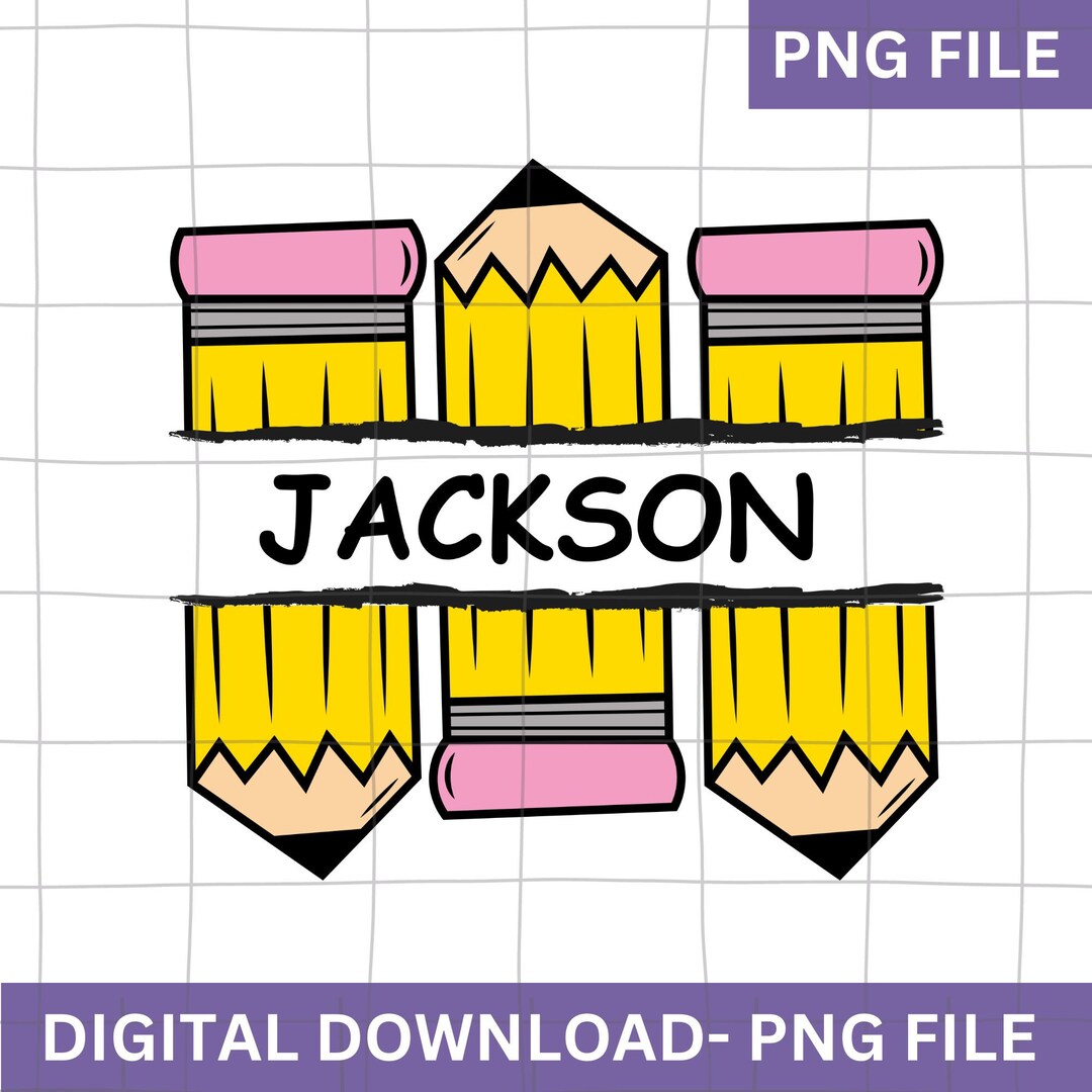 Personalized Name Kids Png , Back to School Png, Groovy Pencil Png ...