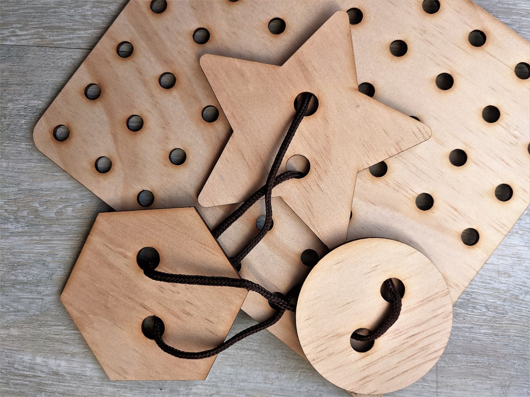 Lacing and Threading Board With 3 Shapes - Etsy