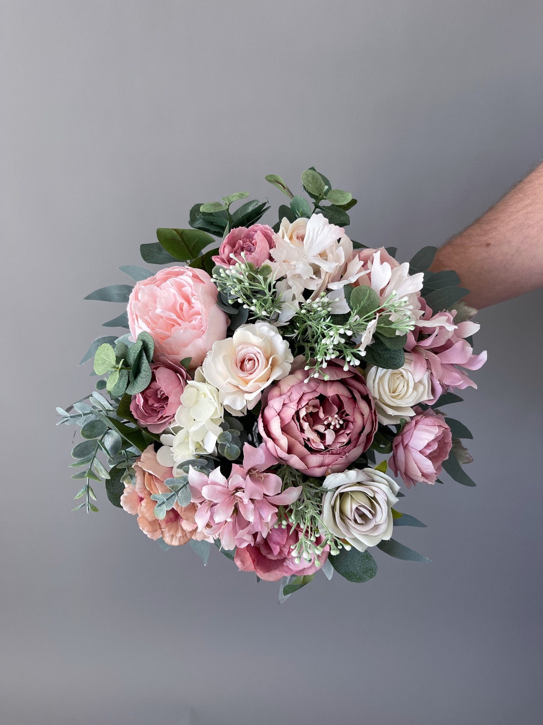 Bridal Bouquet, Dusty Rose Bridal Bouquet, Wedding Bouquet, Pink Bridal ...