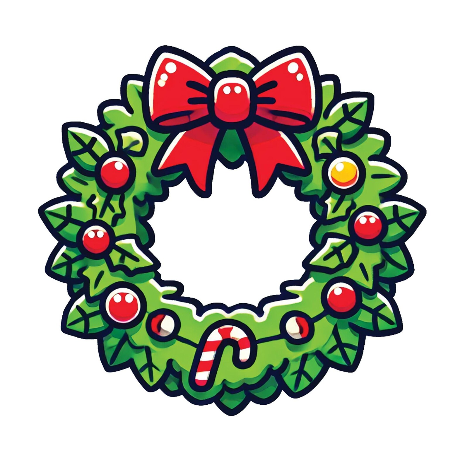 Christmas Wreath Vinyl Sticker - Etsy