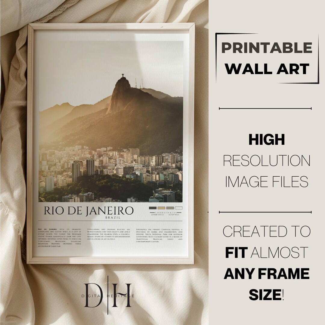 Travel Print Rio De Janeiro Wall Art Rio De Janeiro Poster Brazil Photo ...