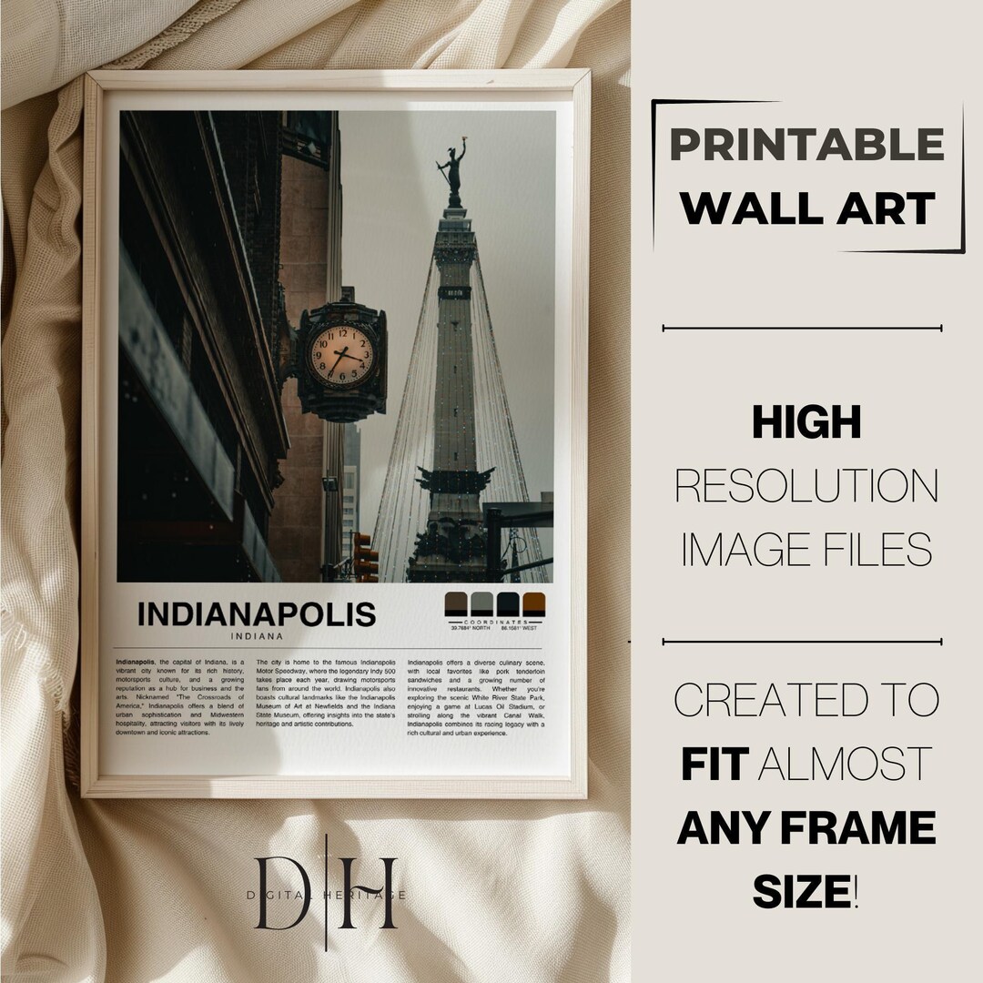 PRINTABLE Travel Photo Indianapolis Wall Art Indianapolis Poster ...