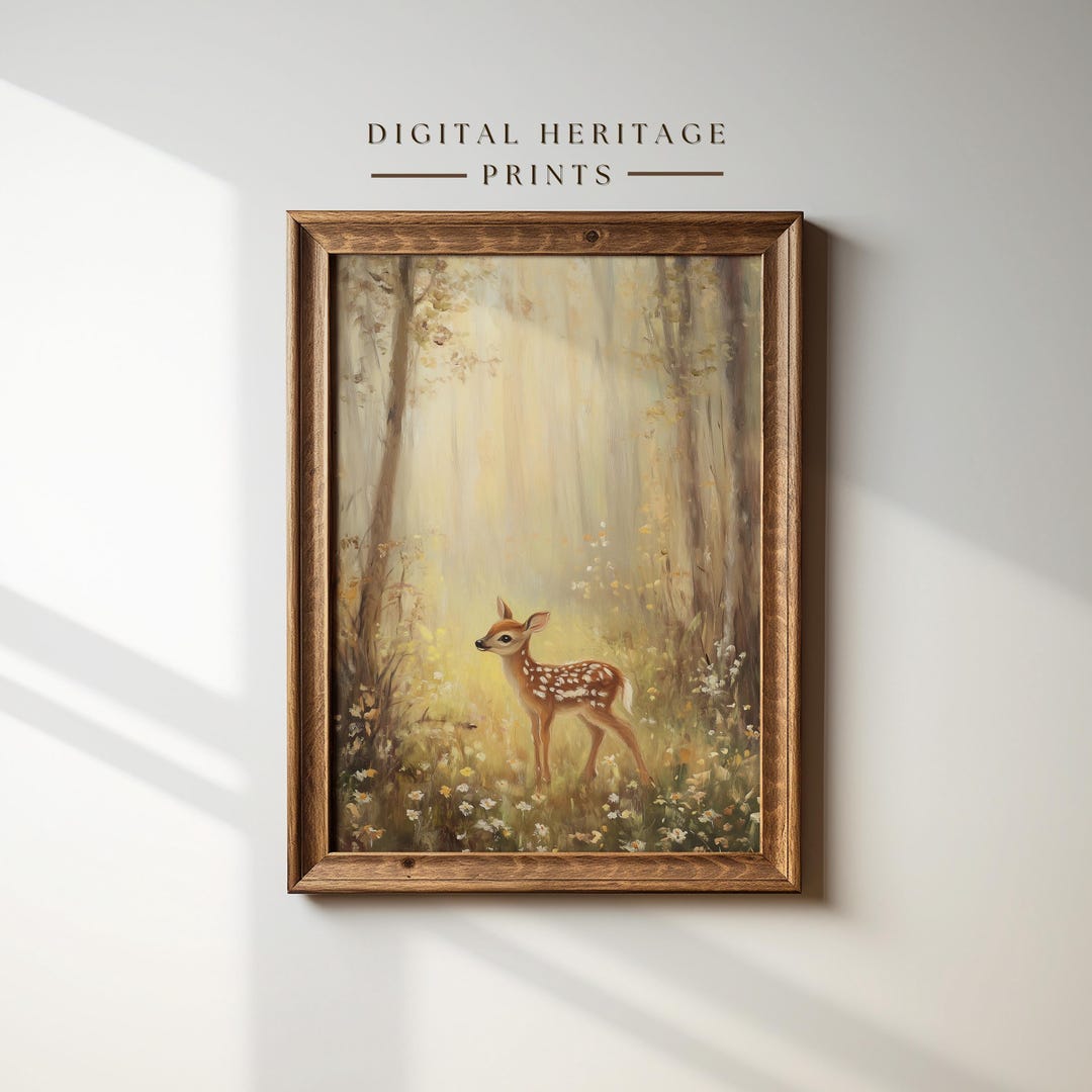 Vintage Woodland Art Print PRINTABLE Farmhouse Nature Art Rustic ...
