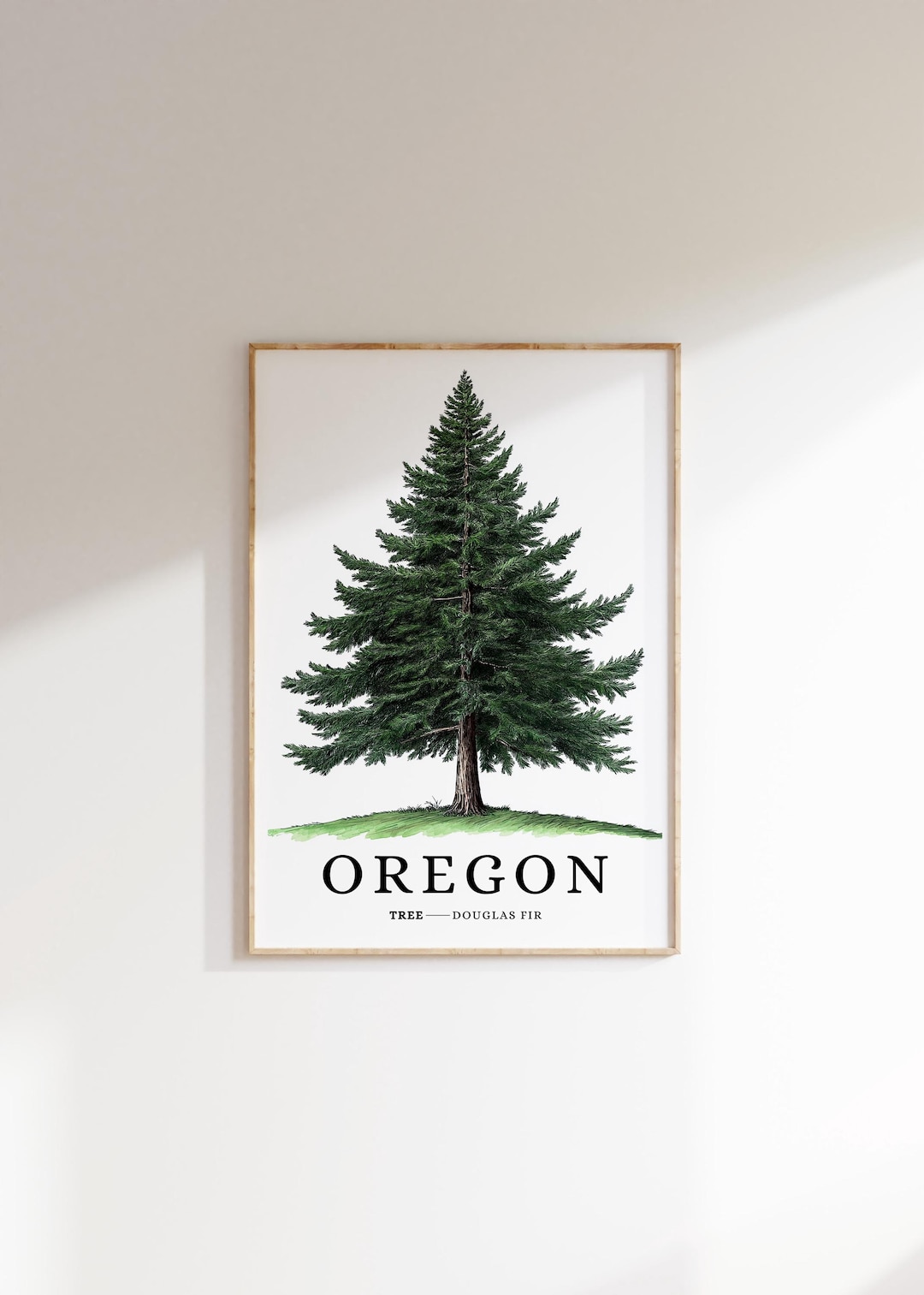 Oregon State Tree Print | Douglas Fir Tree | Printable Western Wall Art ...