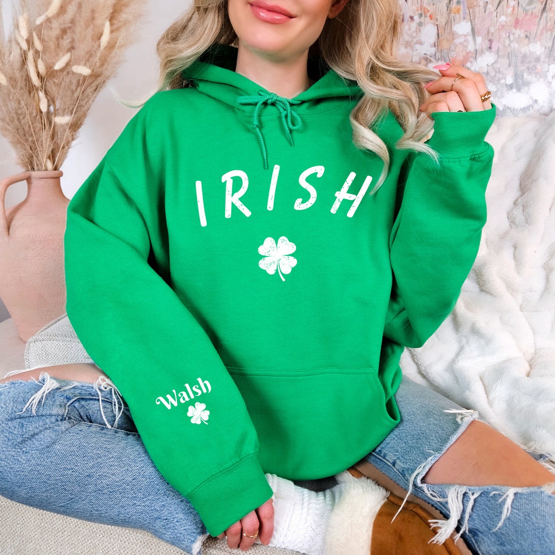 Custom Irish Sweatshirt, Custom Sleeve Print, St. Patrick's Day Crew ...