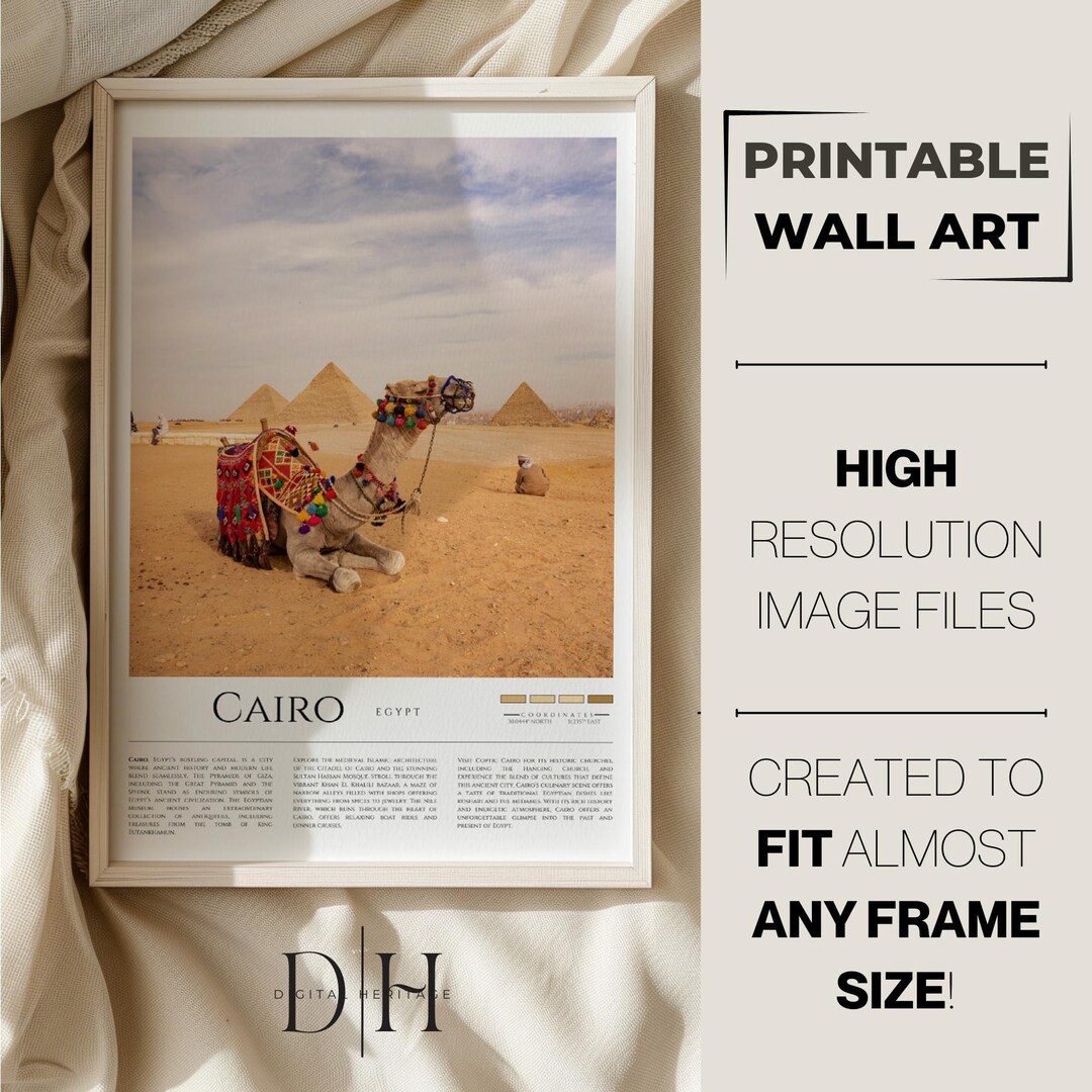 PRINTABLE Travel Photo Cairo Wall Art Cairo Poster Egypt Photo Print ...