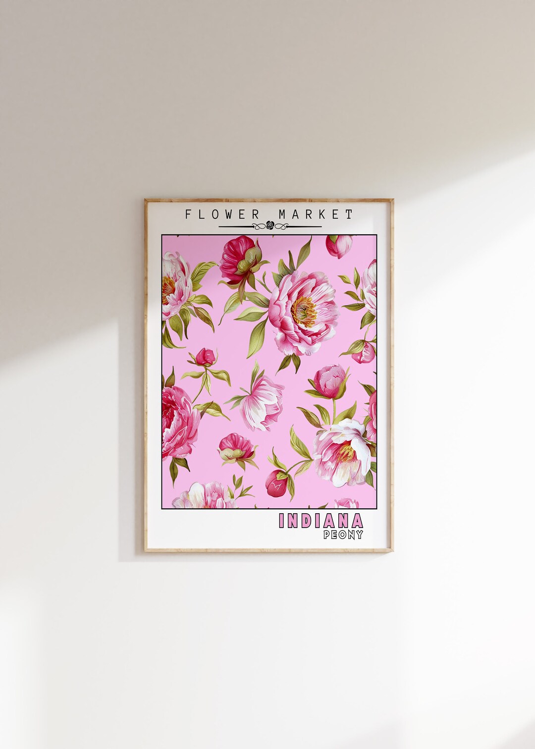 Indiana State Flower Print Peony Art PRINTABLE WALL ART Flower Market ...