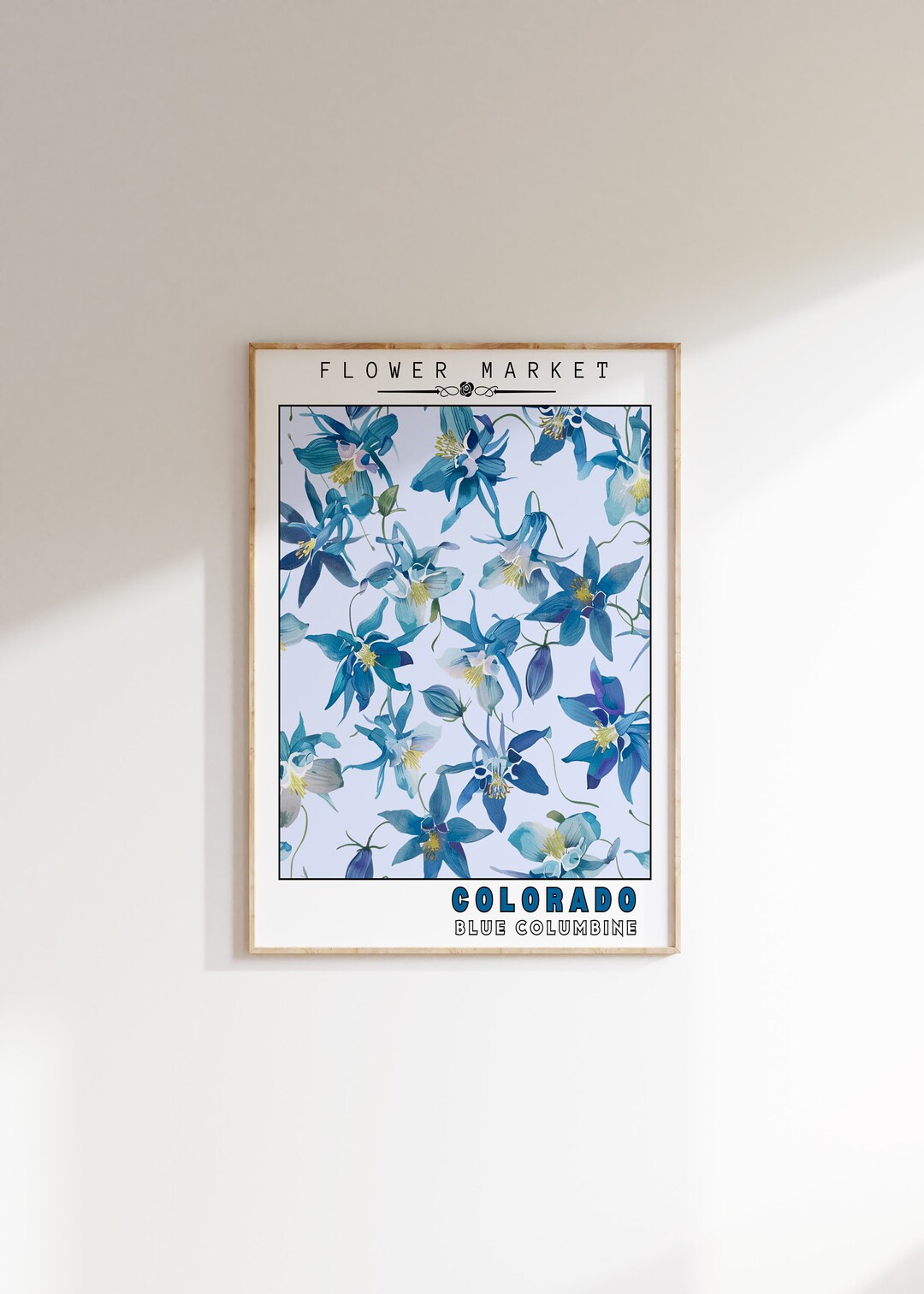 Colorado State Flower Print Blue Columbine Art PRINTABLE WALL ART ...