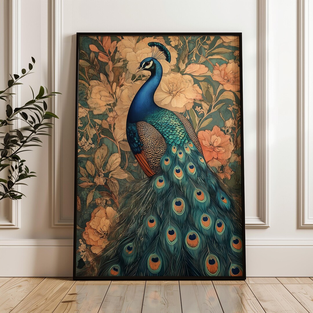 William Morris Peacock Art Print: Cottagecore Bird Decor (digital ...