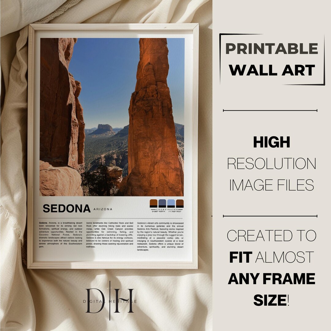 PRINTABLE Travel Photo Sedona Wall Art Sedona Poster Sedona Arizona ...