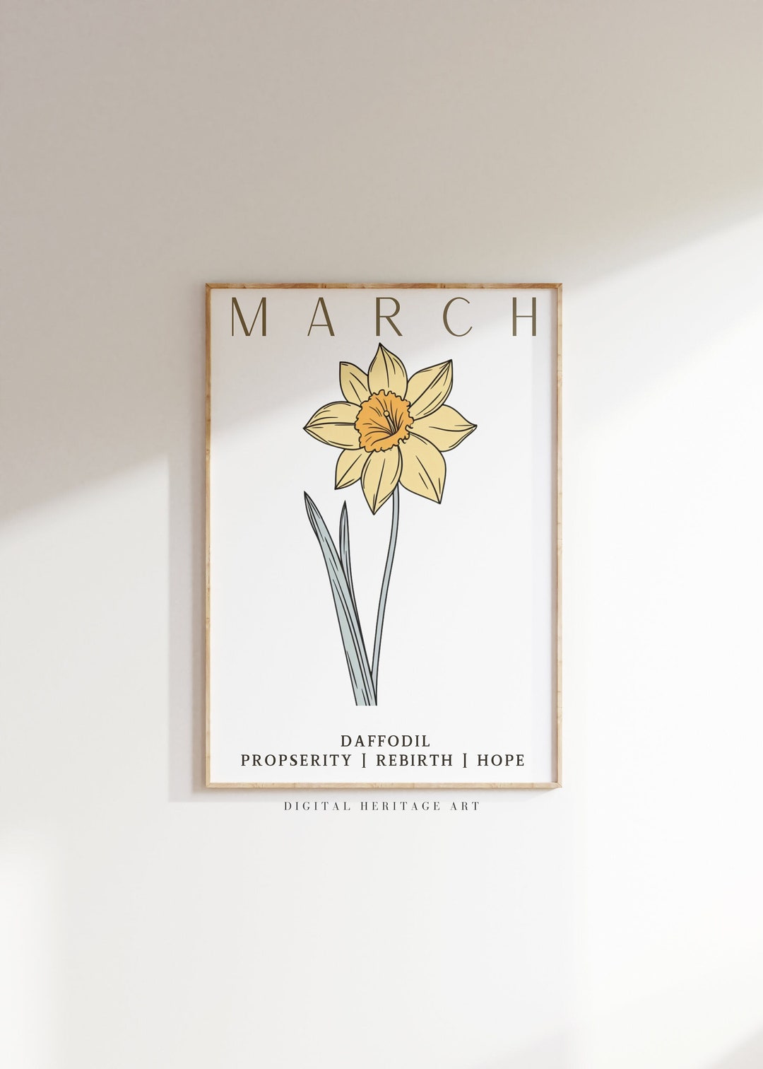 MARCH Daffodil Birth Month Flower - Daffodil Line Art Drawing, Daffodil ...