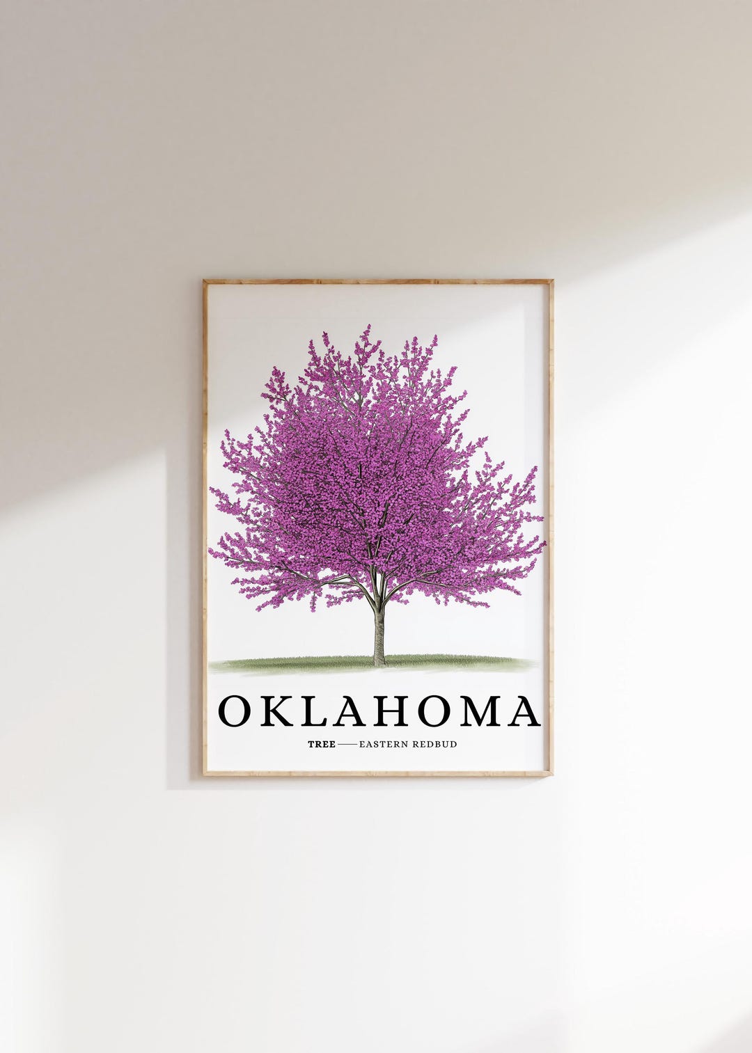 Oklahoma State Tree Print | Eastern Red Bud Tree | Printable Southern ...