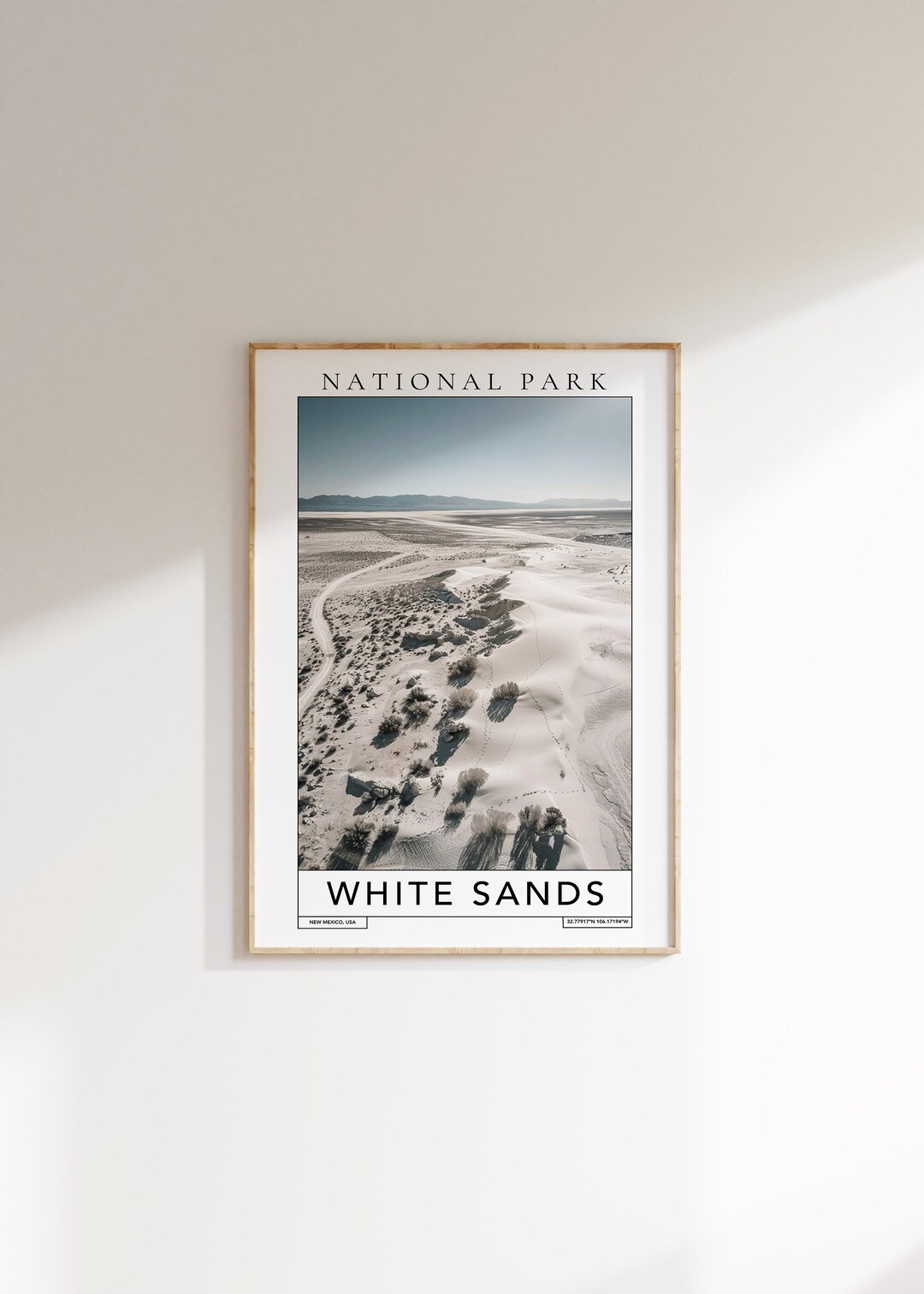 WHITE SANDS National Park Travel Print - White Sands New Mexico Travel ...