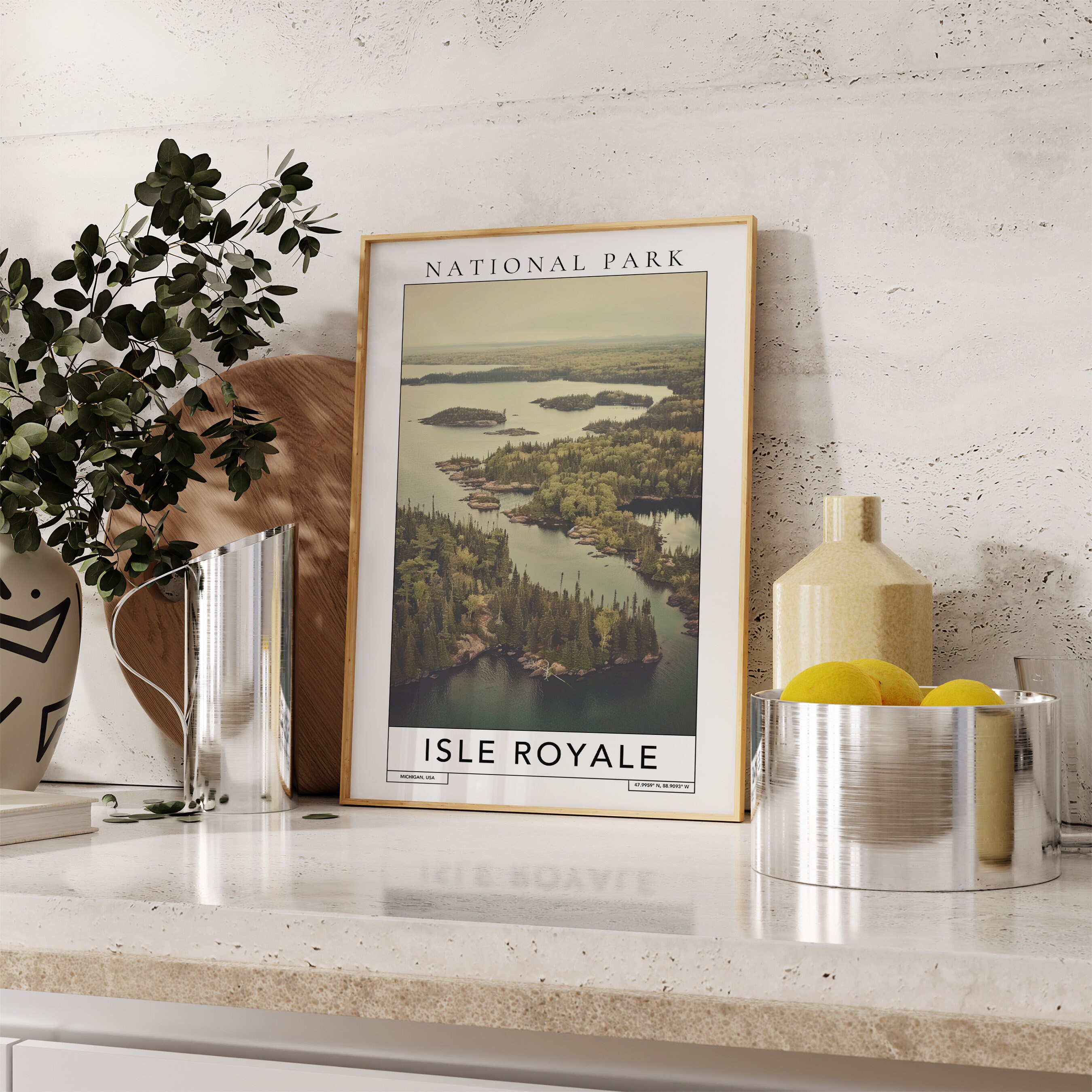 Isle Royale National Park Travel Poster: Michigan Wall Art (digital ...