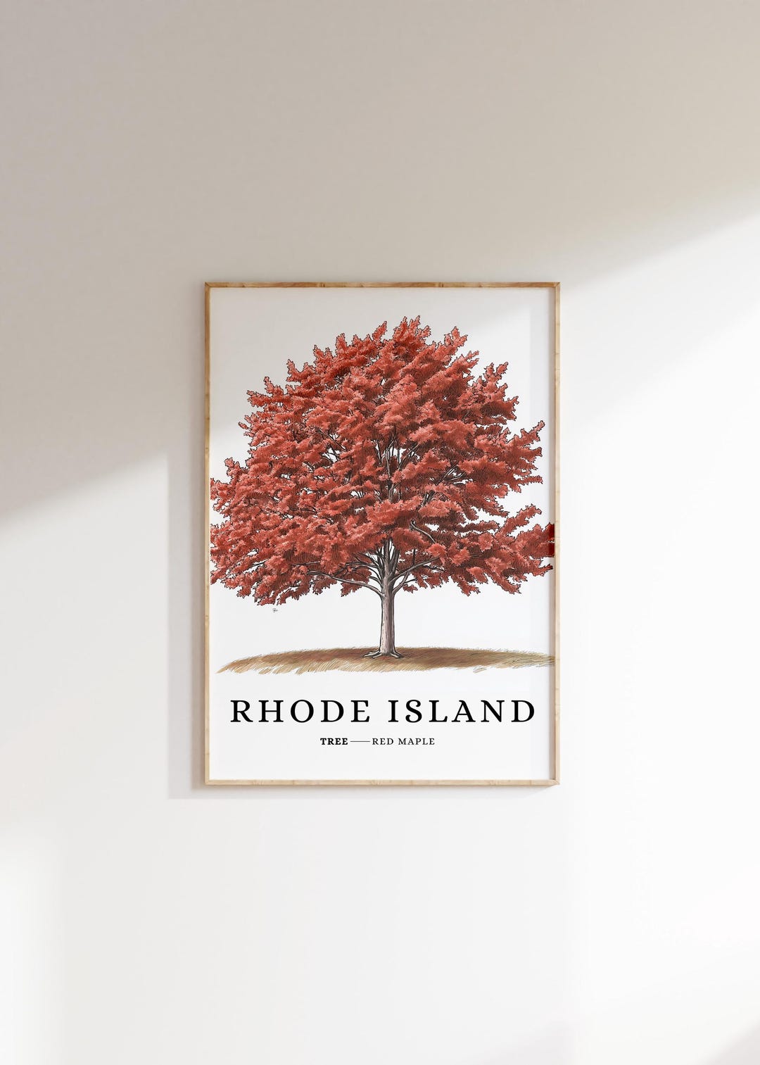 Rhode Island State Tree Print: Red Maple Botanical Art (digital ...