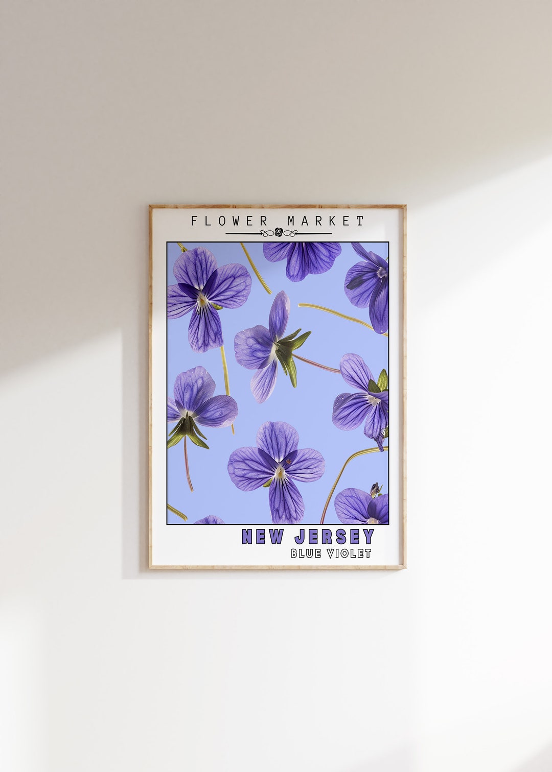 New Jersey State Flower Print Blue Violet Art PRINTABLE WALL ART Flower ...