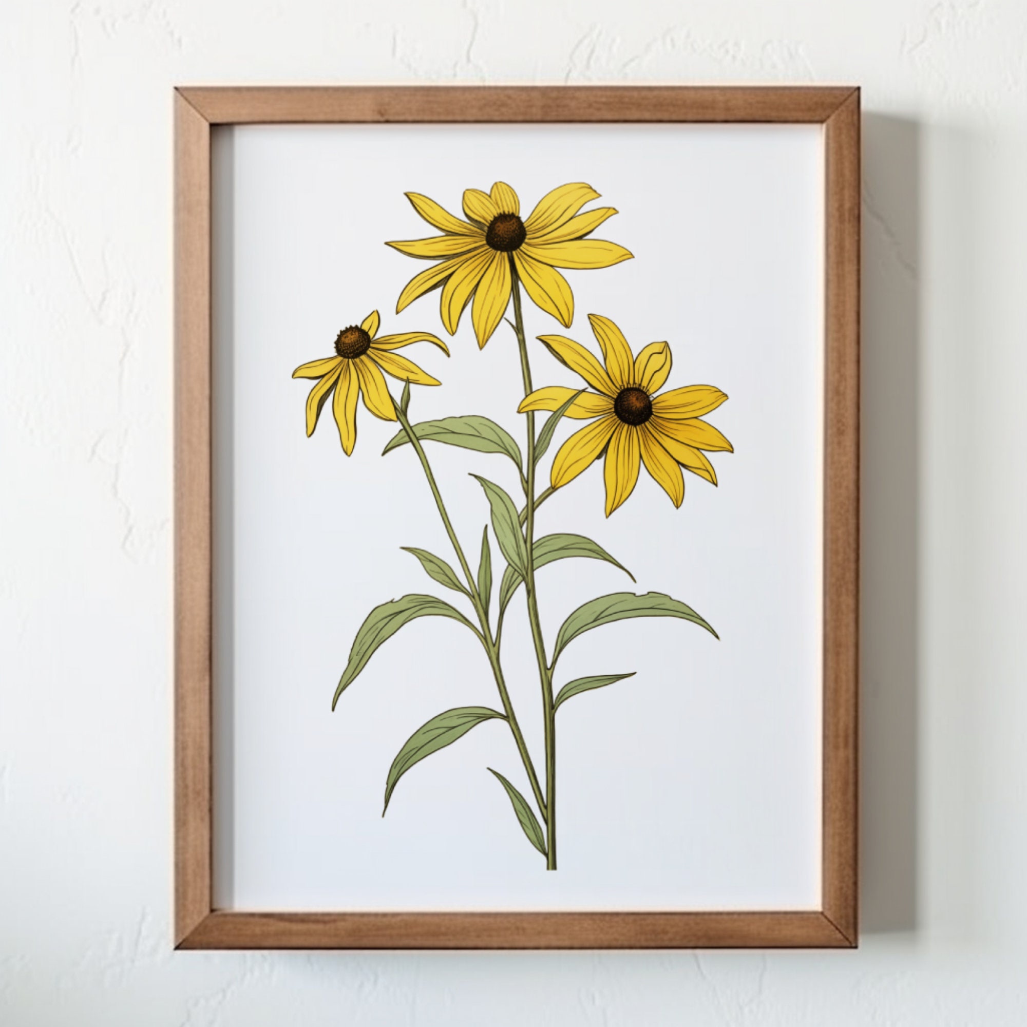 MARYLAND Black-eyed Susan State Flower Line Art Minimalistic Flower ...